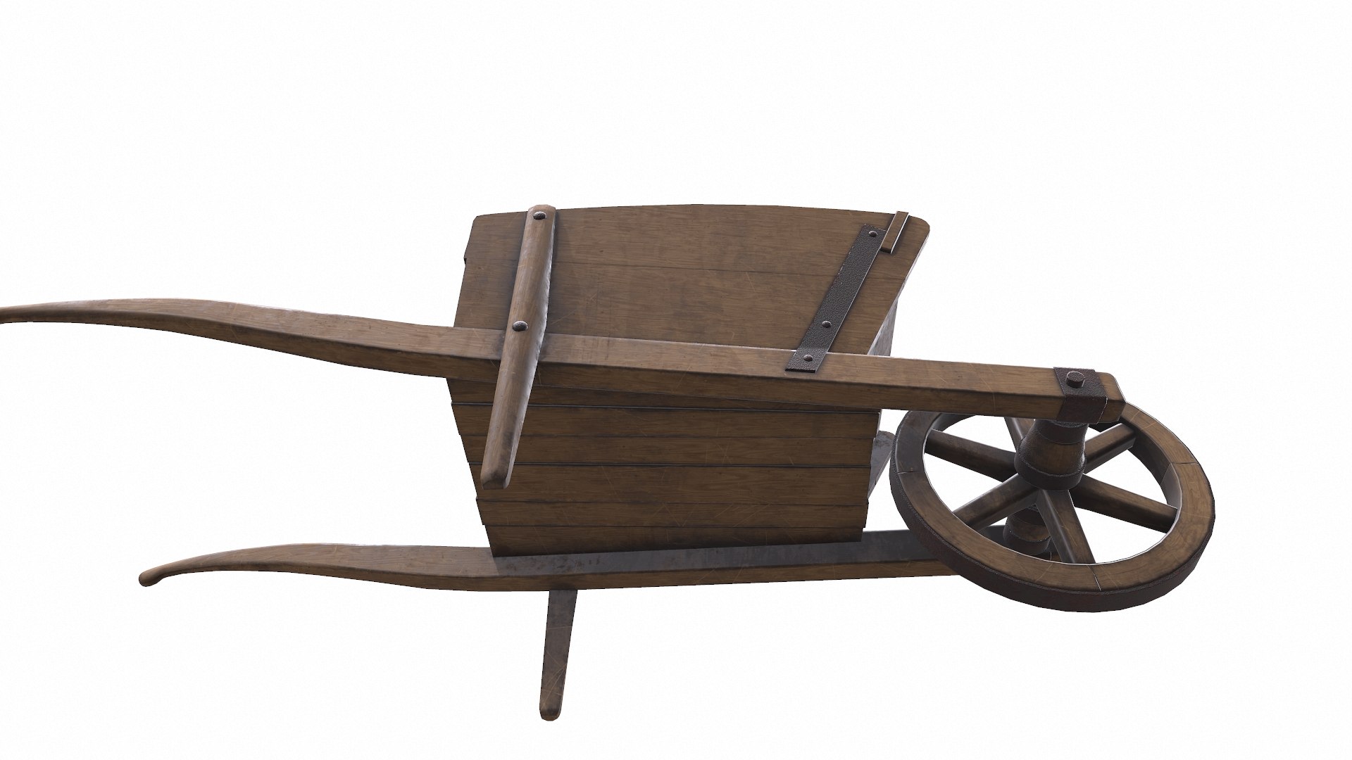 Wooden Wheelbarrow Low-poly PBR 3D Model - TurboSquid 2133997