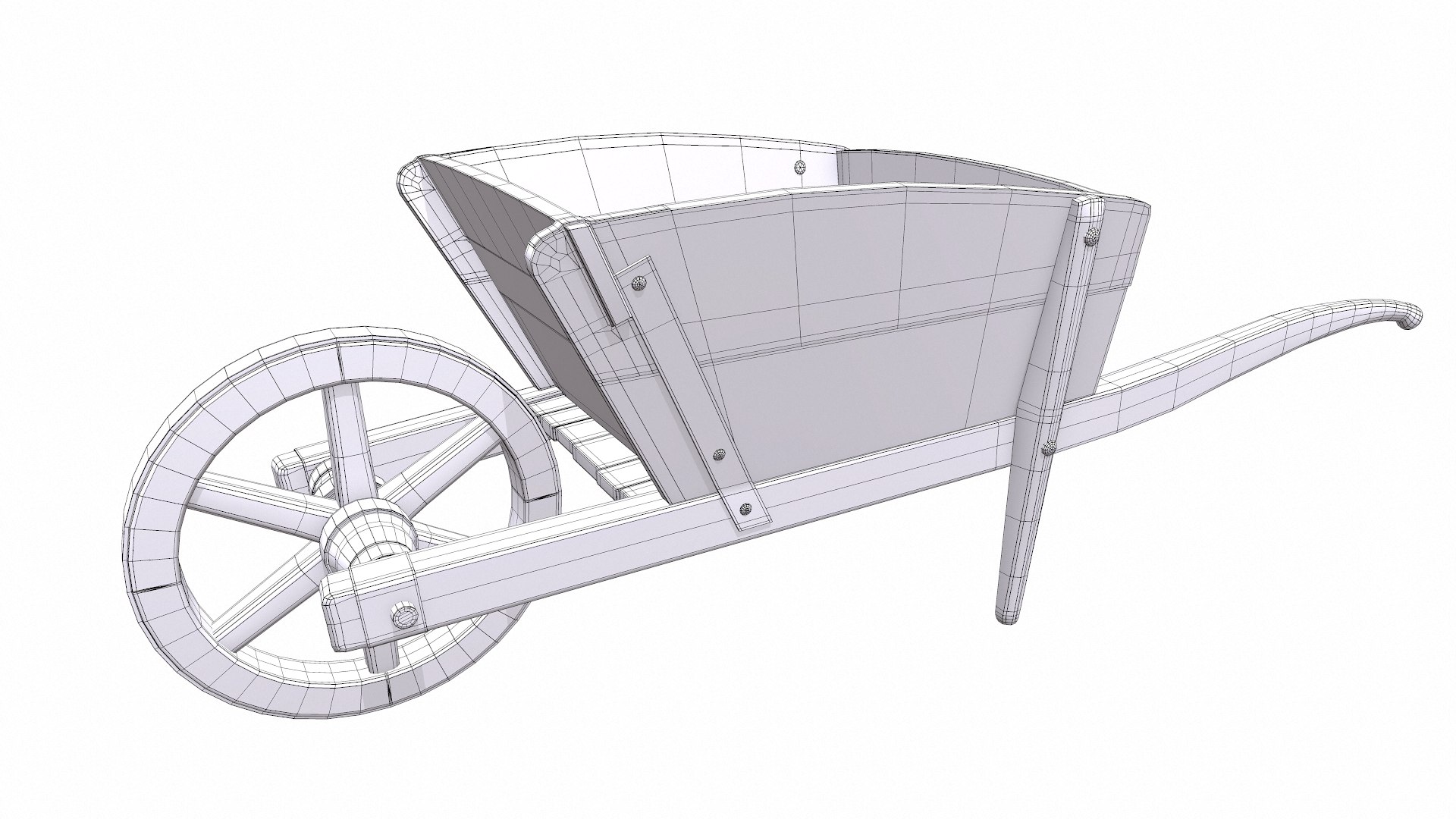 Wooden Wheelbarrow Low-poly PBR 3D model - TurboSquid 2133997