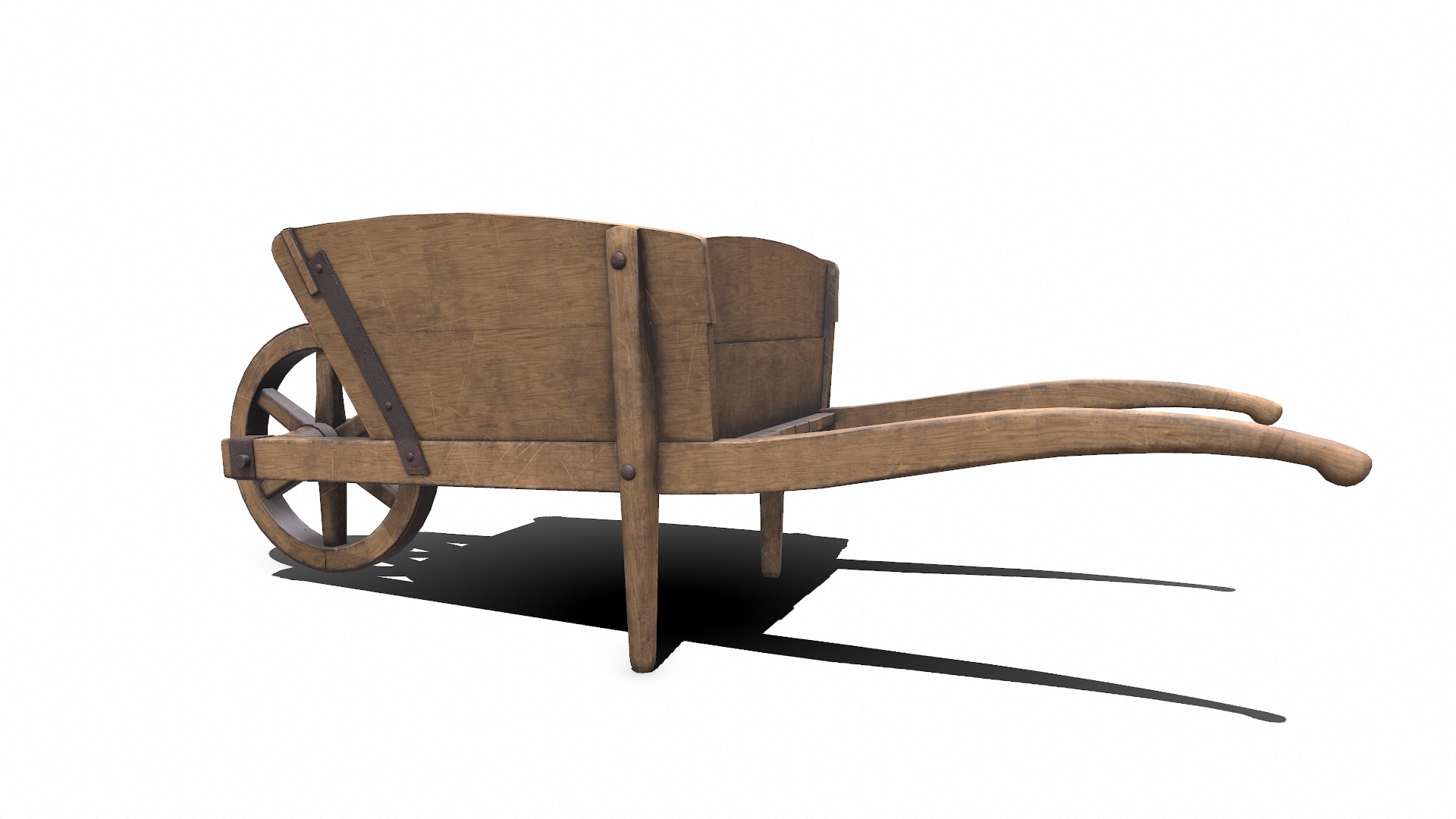 Wooden Wheelbarrow Low-poly PBR 3D model - TurboSquid 2133997
