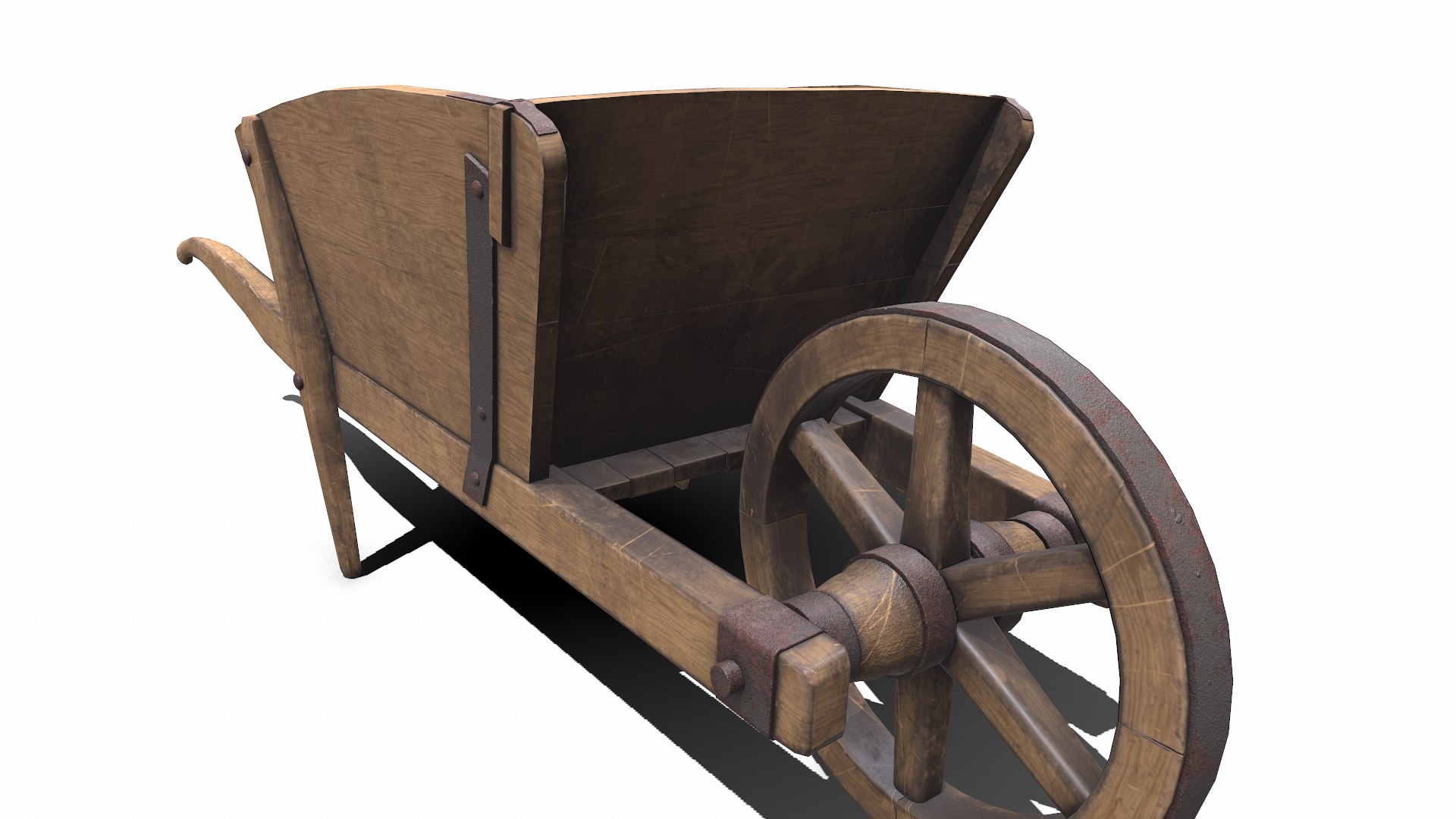 Wooden Wheelbarrow Low-poly PBR 3D Model - TurboSquid 2133997