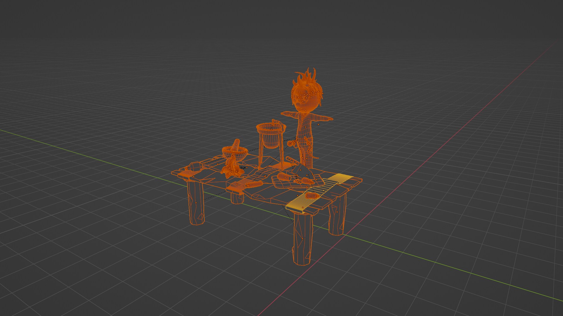 Low Poly Alchemy Table And Character 3D - TurboSquid 2100319
