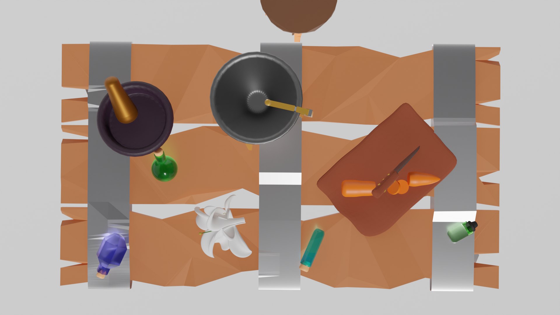 Low Poly Alchemy Table And Character 3D - TurboSquid 2100319