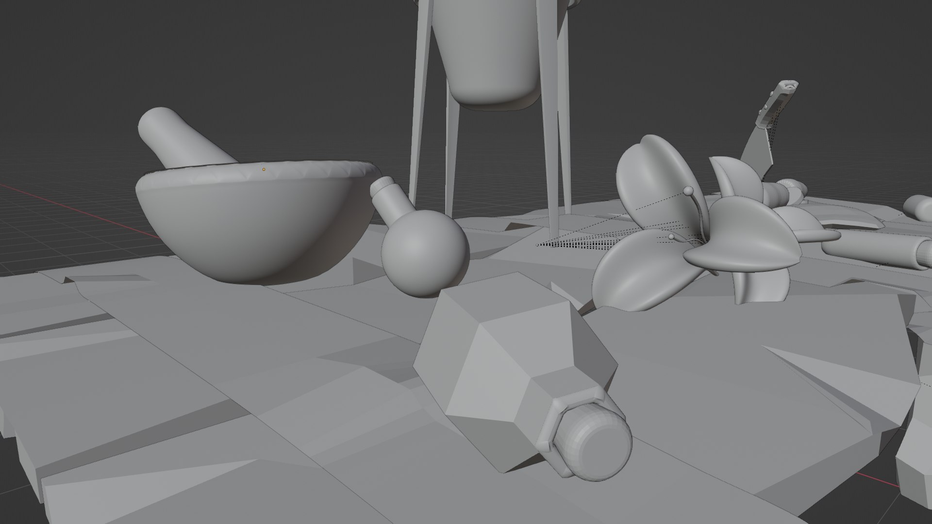 Low Poly Alchemy Table And Character 3D - TurboSquid 2100319