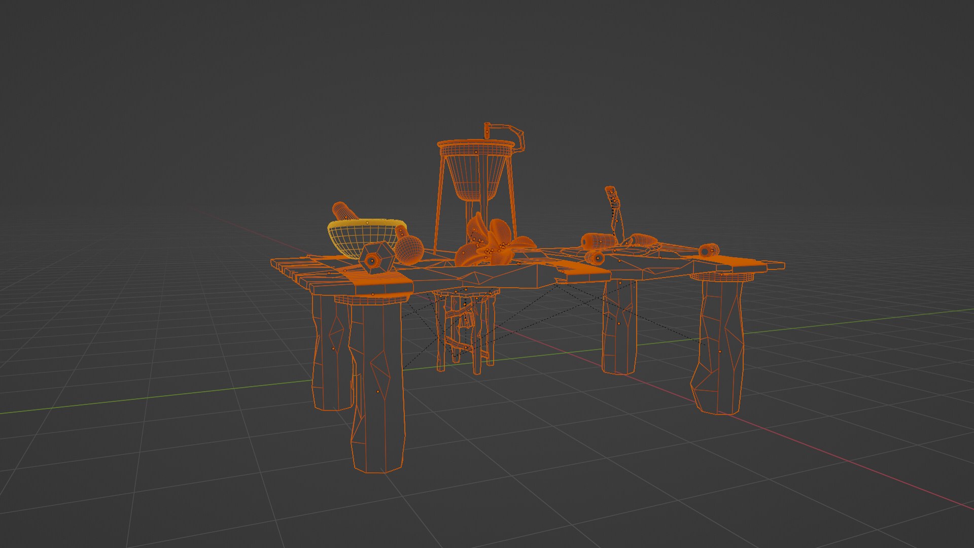 Low Poly Alchemy Table And Character 3D - TurboSquid 2100319