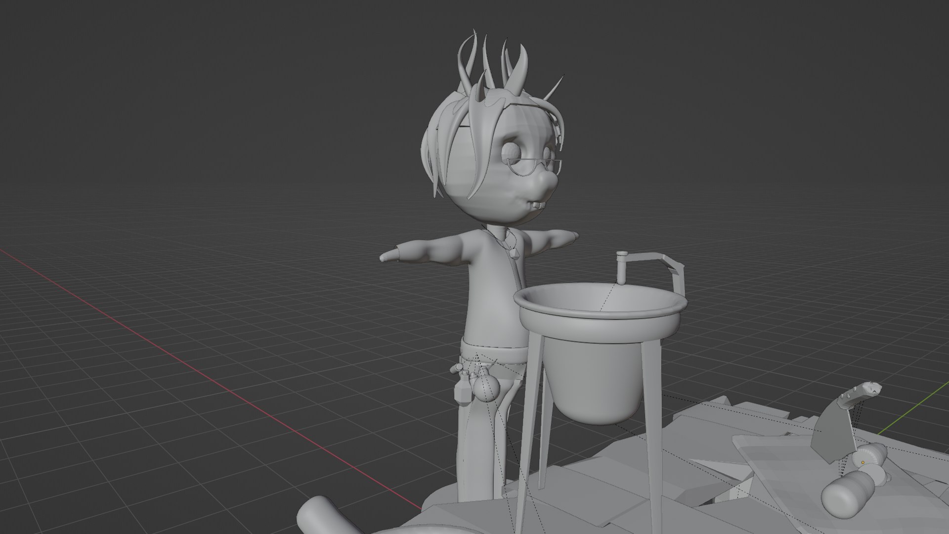 Low Poly Alchemy Table And Character 3D - TurboSquid 2100319