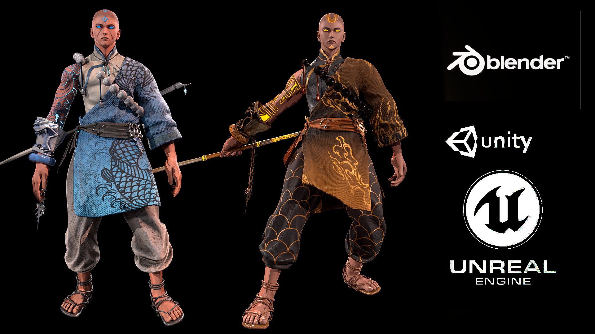 3D Warrior Monk Model - TurboSquid 2388121