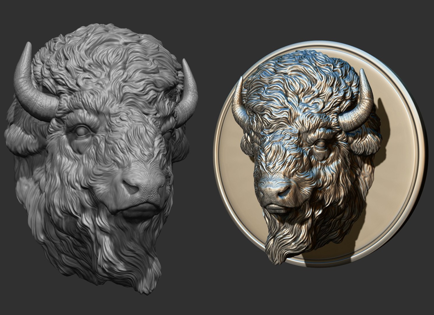 3D Bison head model - TurboSquid 1782361