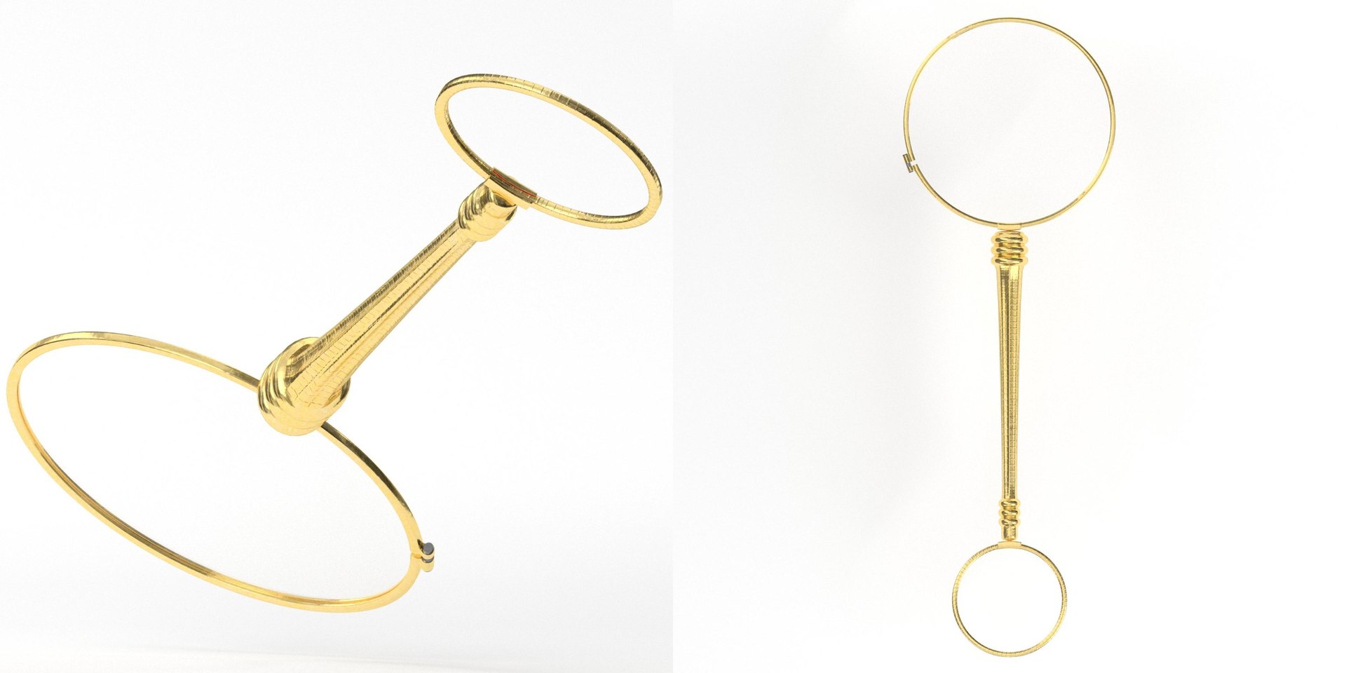 3D Lorgnette monocle eyeglass model - TurboSquid 1879599