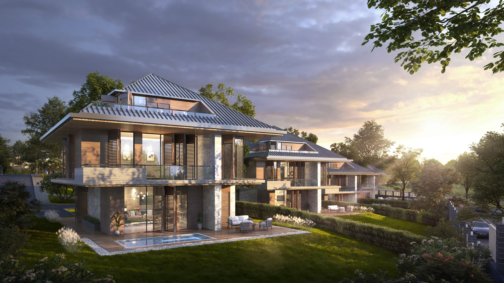 3D модель Modern Villa-Model of a two-storey Residential Building ...