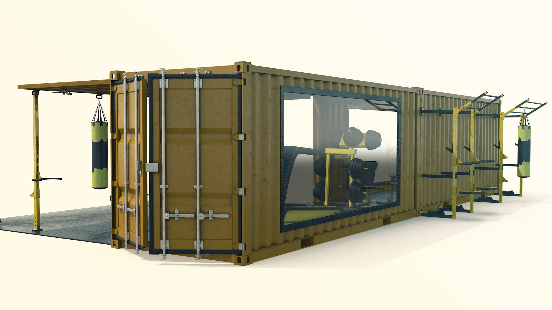 Mobile Gym Container model - TurboSquid 1795402