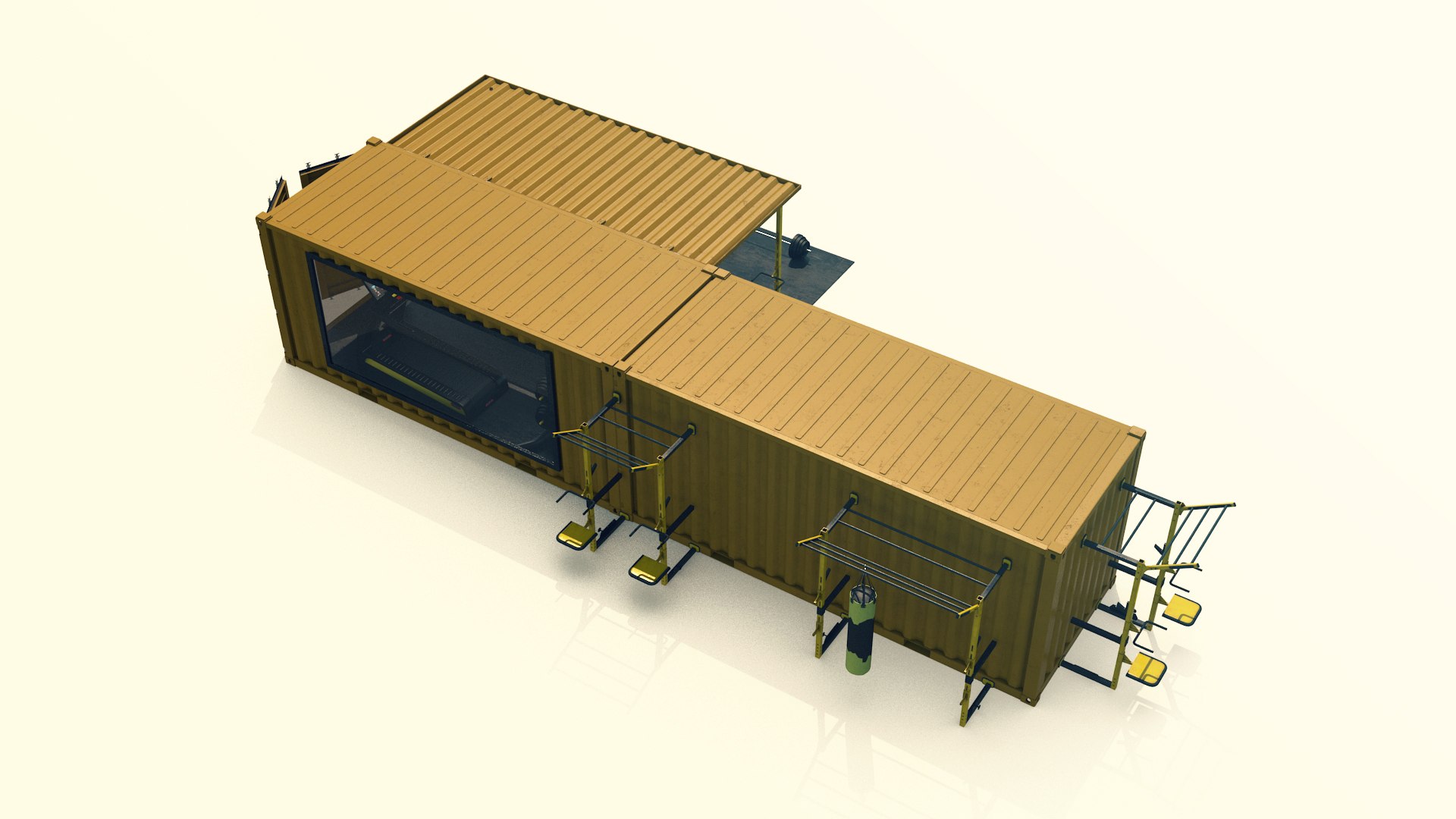 Mobile Gym Container model - TurboSquid 1795402