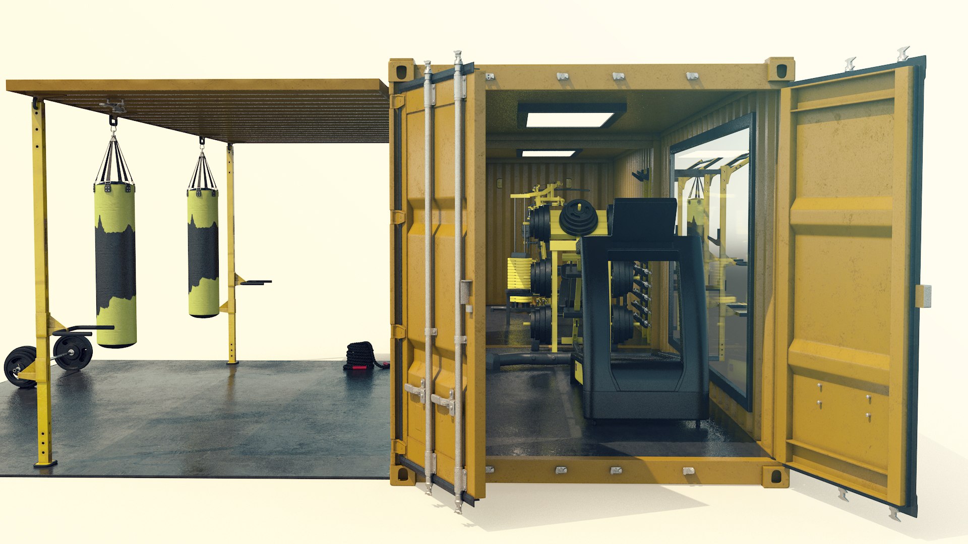 Mobile Gym Container model - TurboSquid 1795402