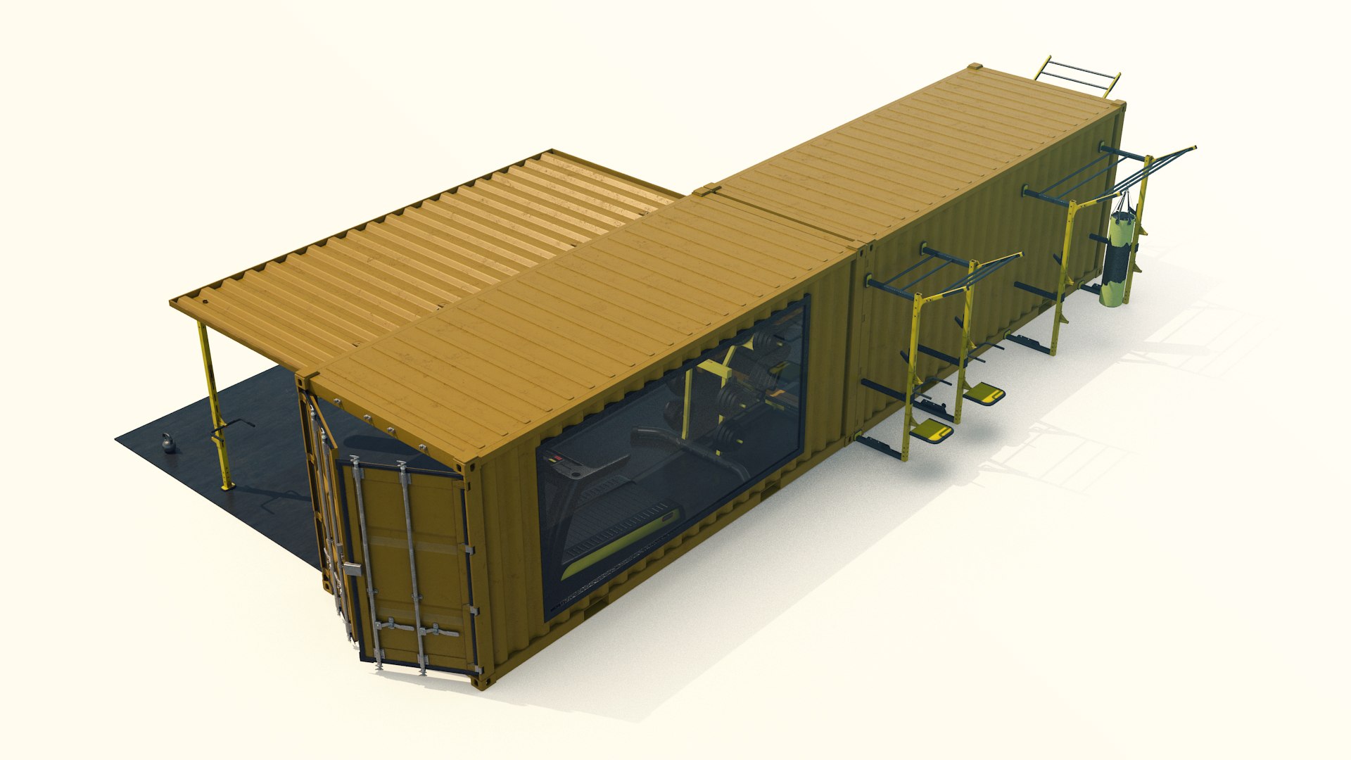 Mobile Gym Container model - TurboSquid 1795402