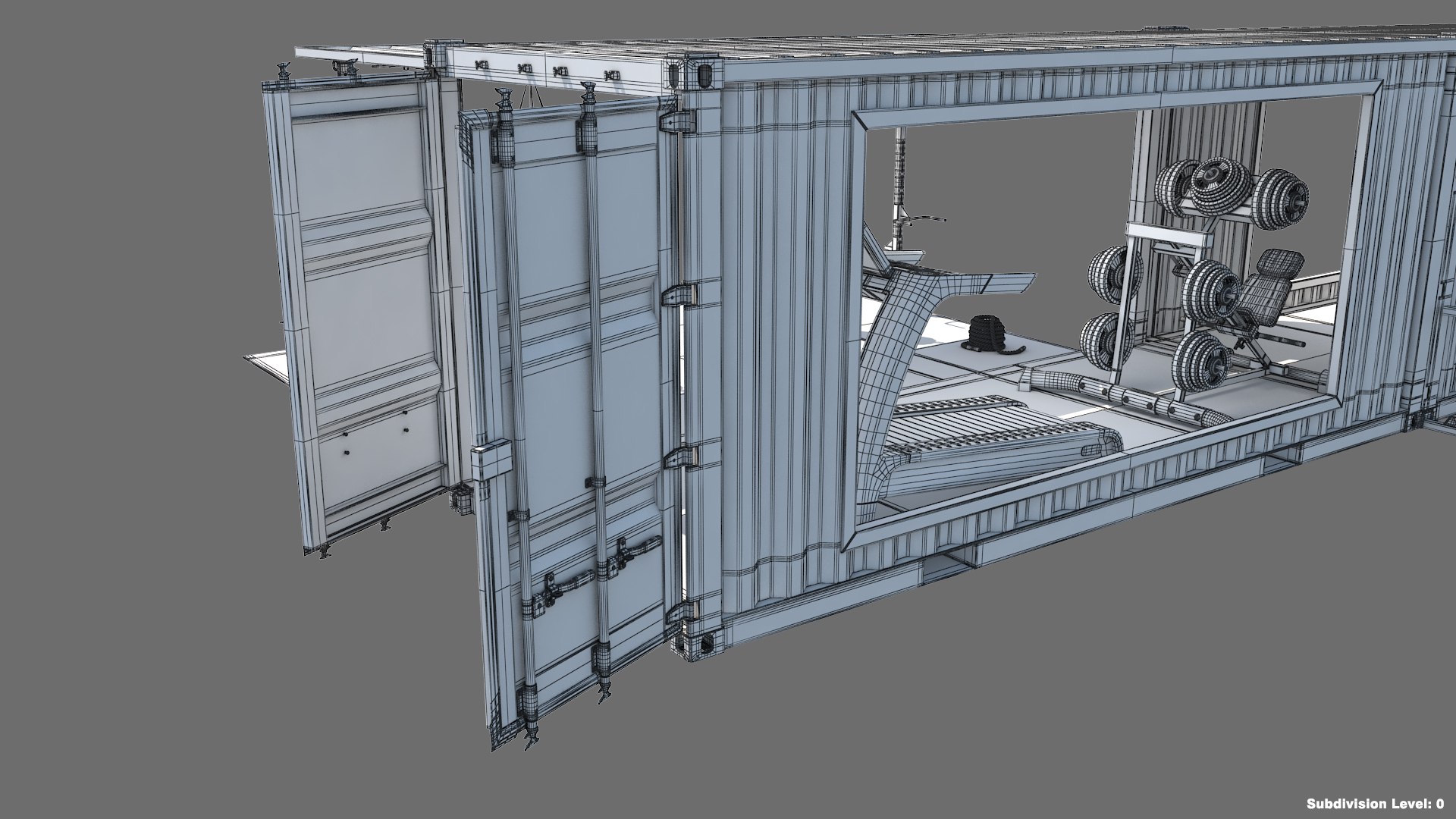 Mobile Gym Container model - TurboSquid 1795402