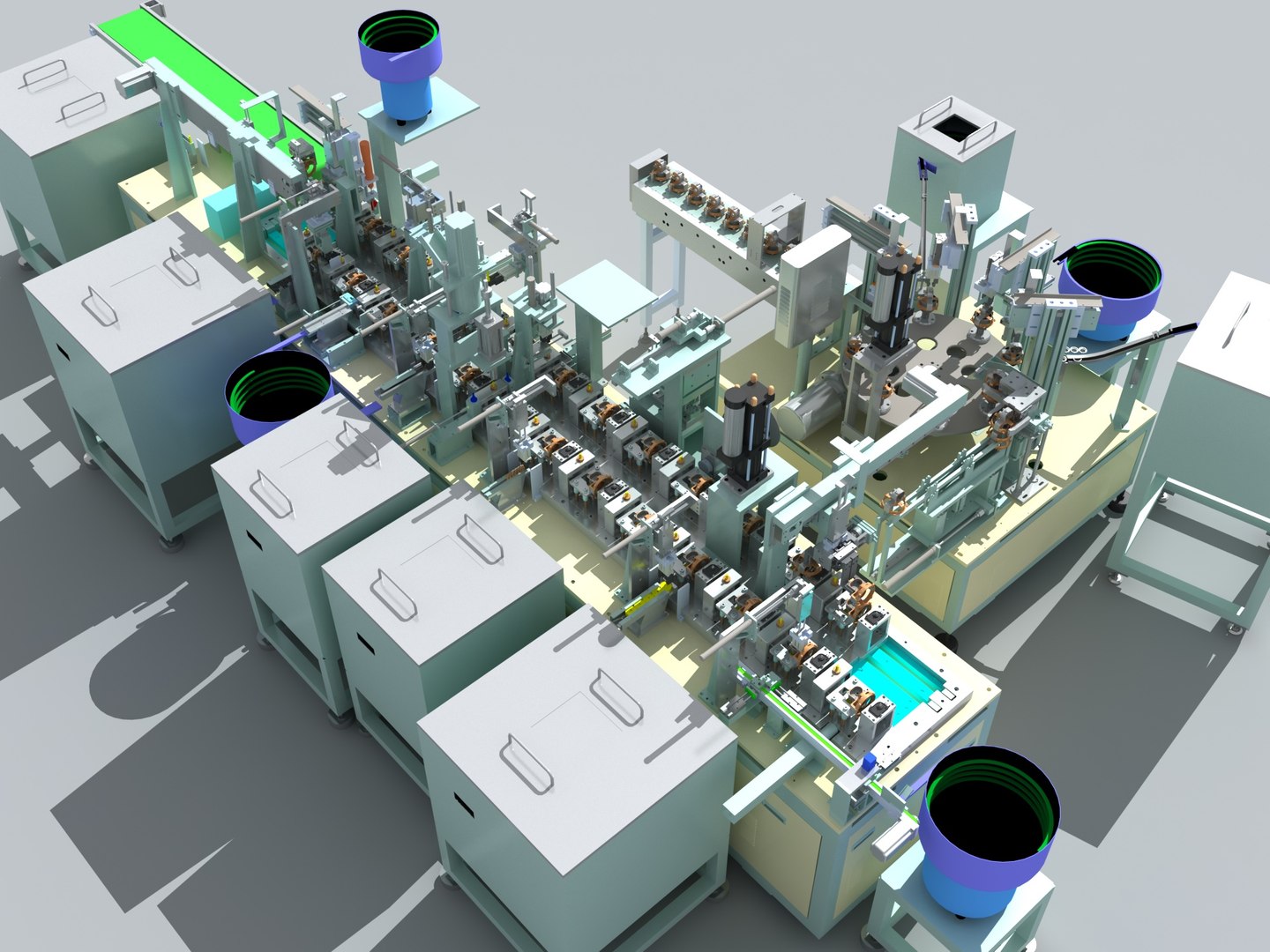 Industrial Equipment 3-Motor Automatic Assembly Production Lline 3D ...