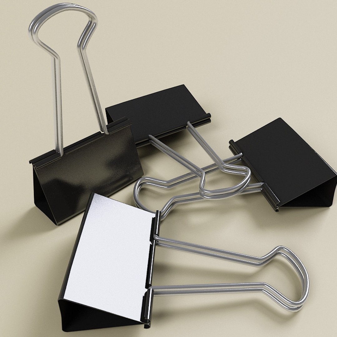 3d binder clips model