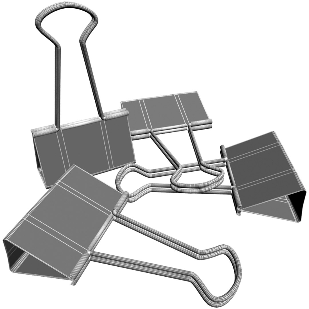 3d binder clips model
