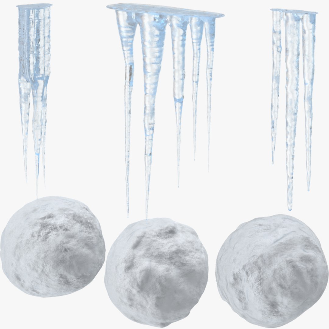 icicles snowballs 3d model
