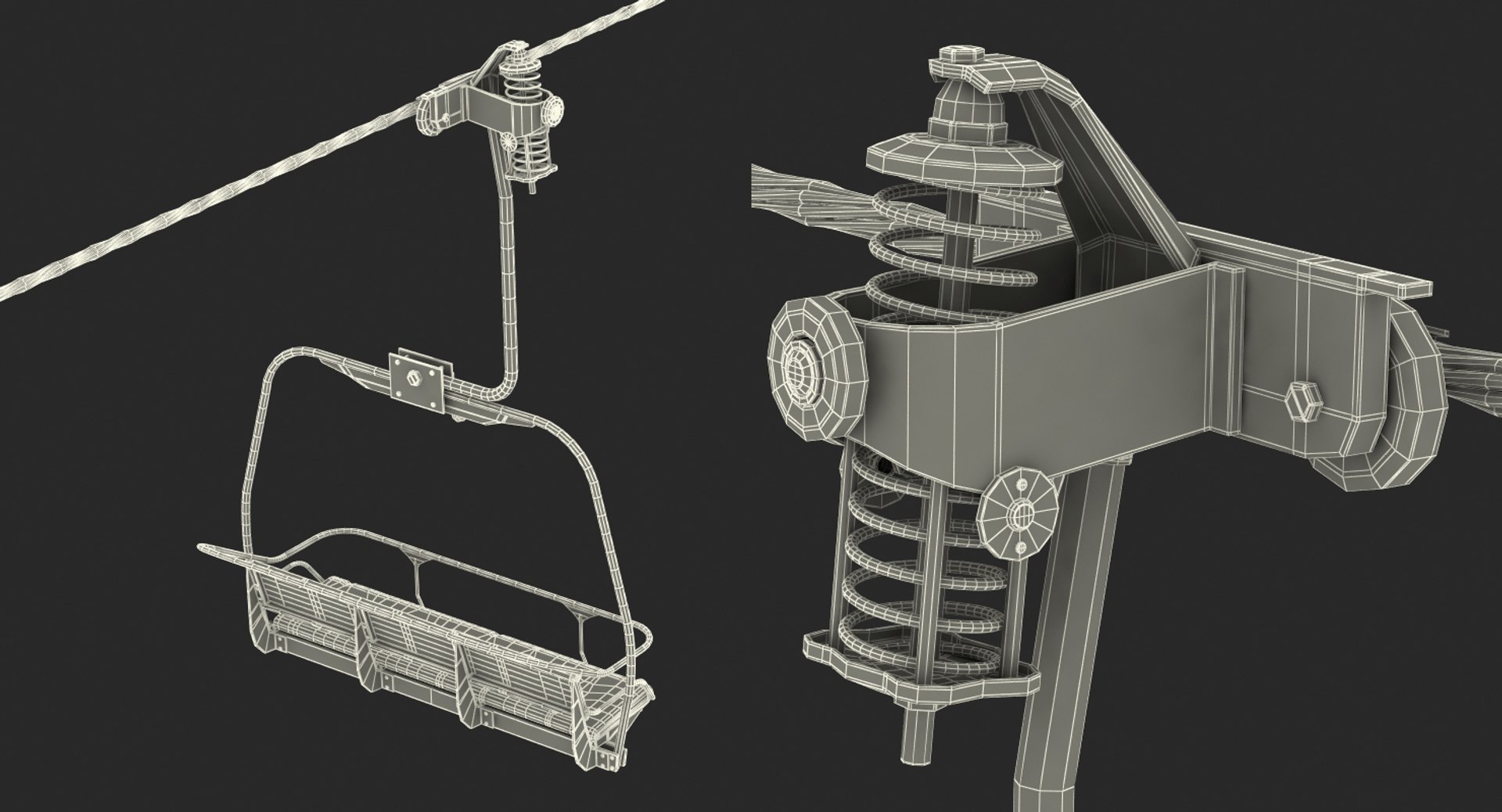 3D aerial ski lift model - TurboSquid 1344726