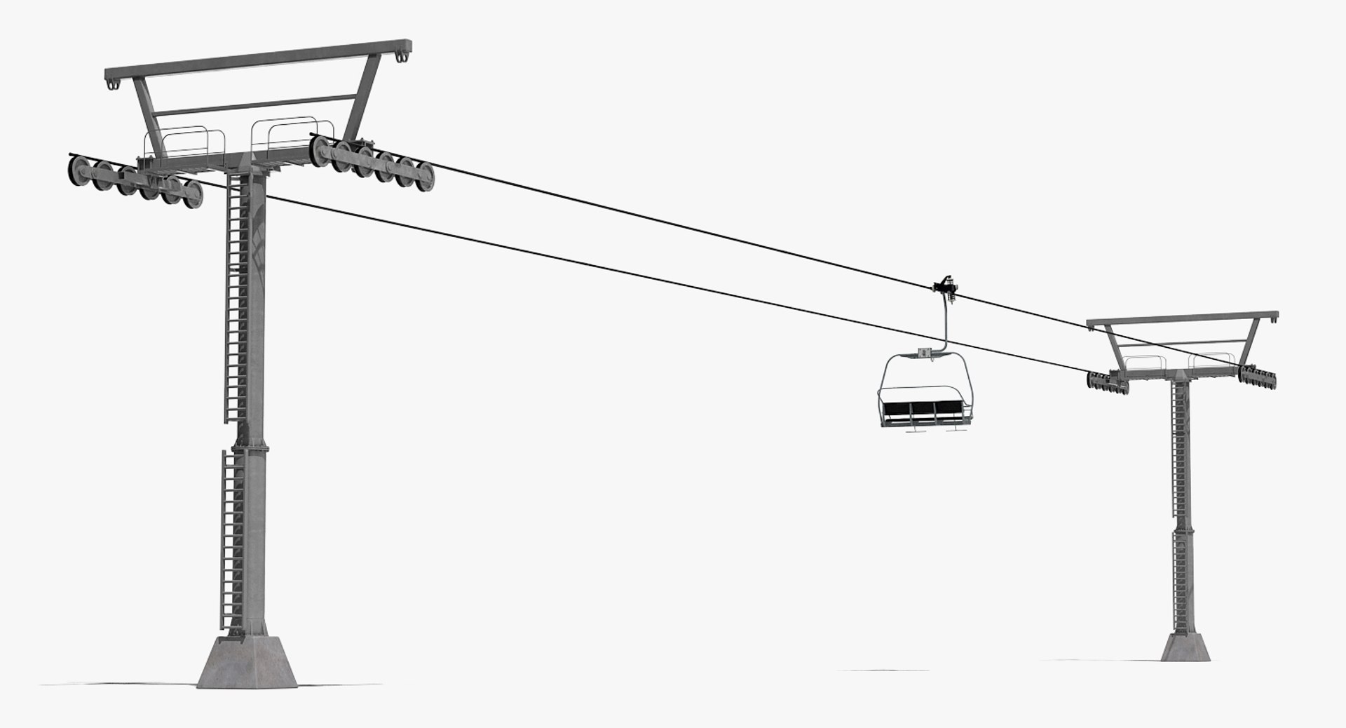 3D Aerial Ski Lift Model - TurboSquid 1344726