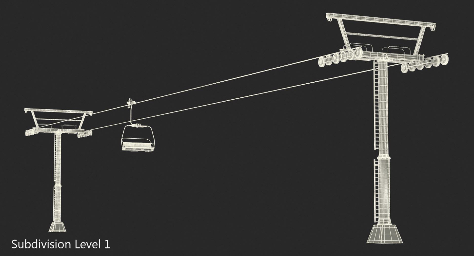 3D aerial ski lift model - TurboSquid 1344726