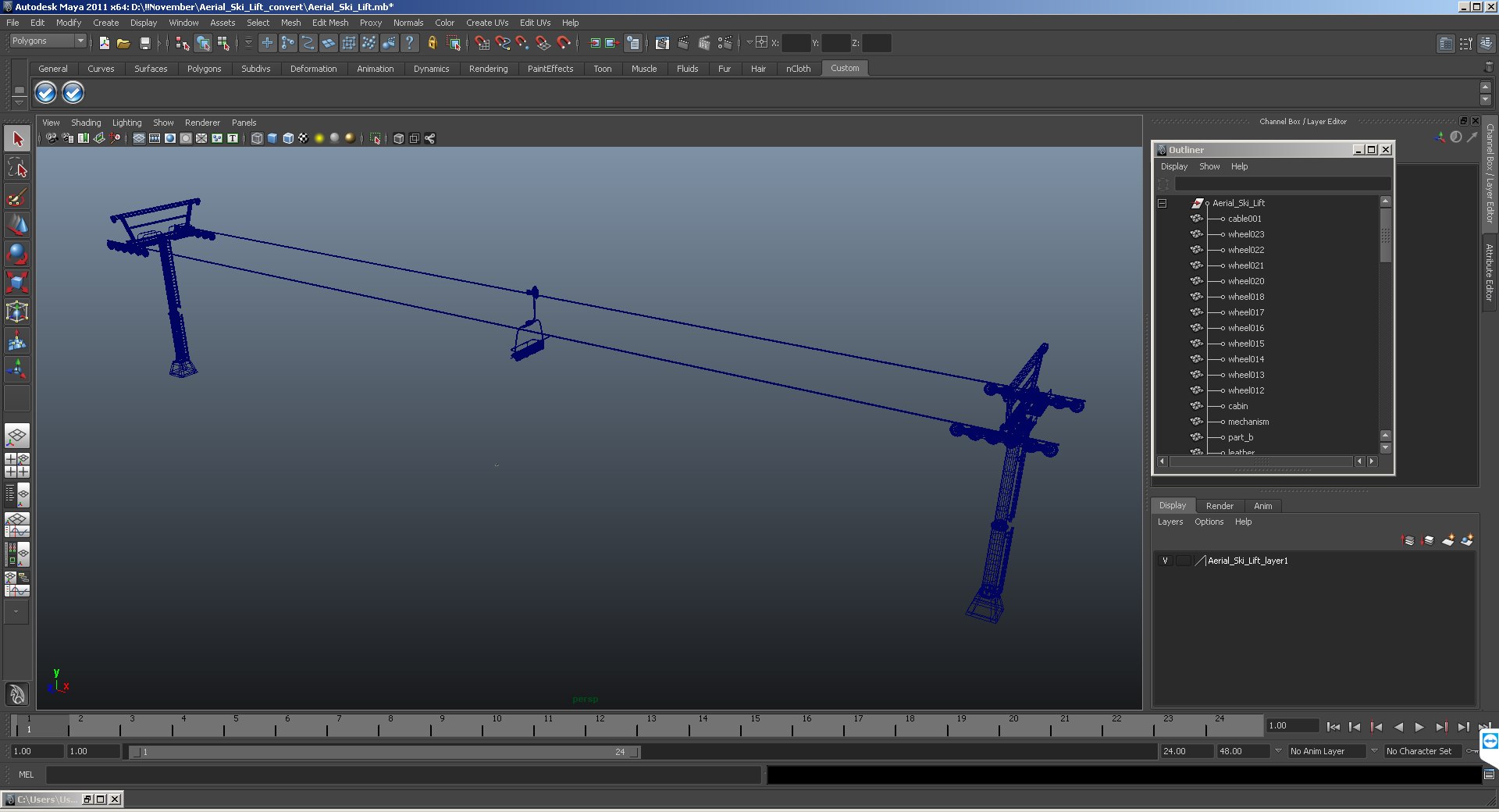 3D aerial ski lift model - TurboSquid 1344726