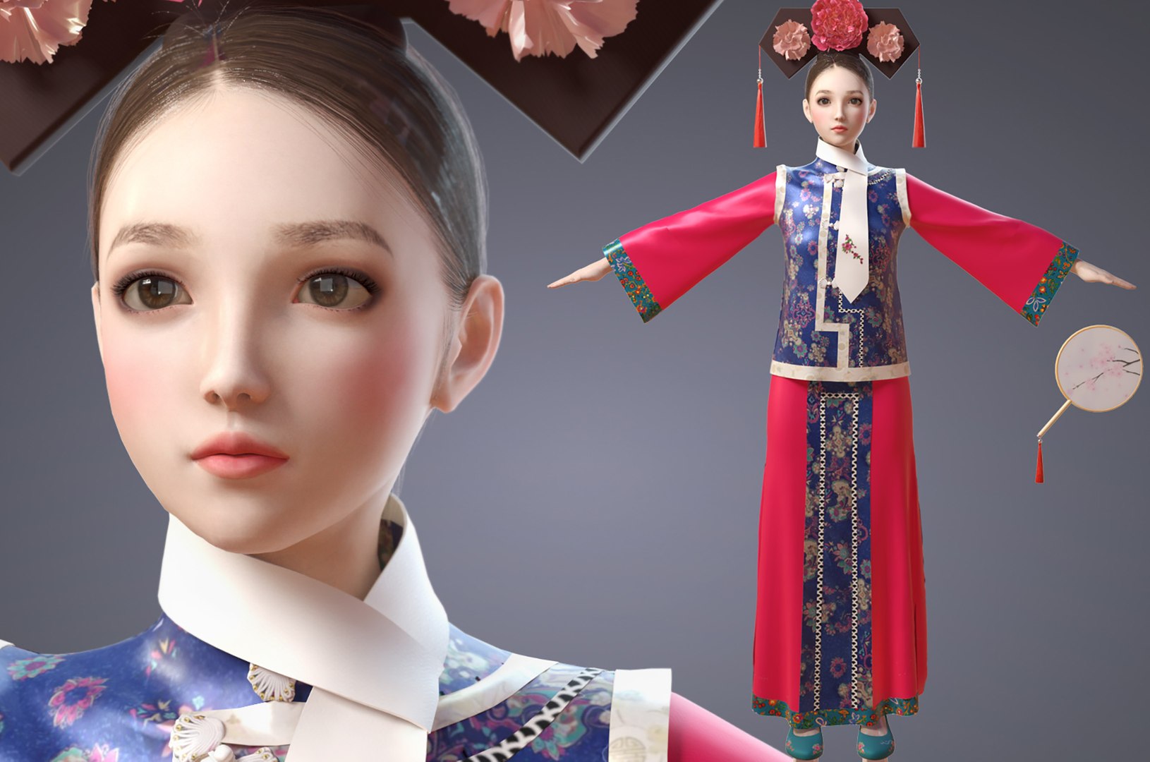 Girl Princess Qing Model - TurboSquid 1699820