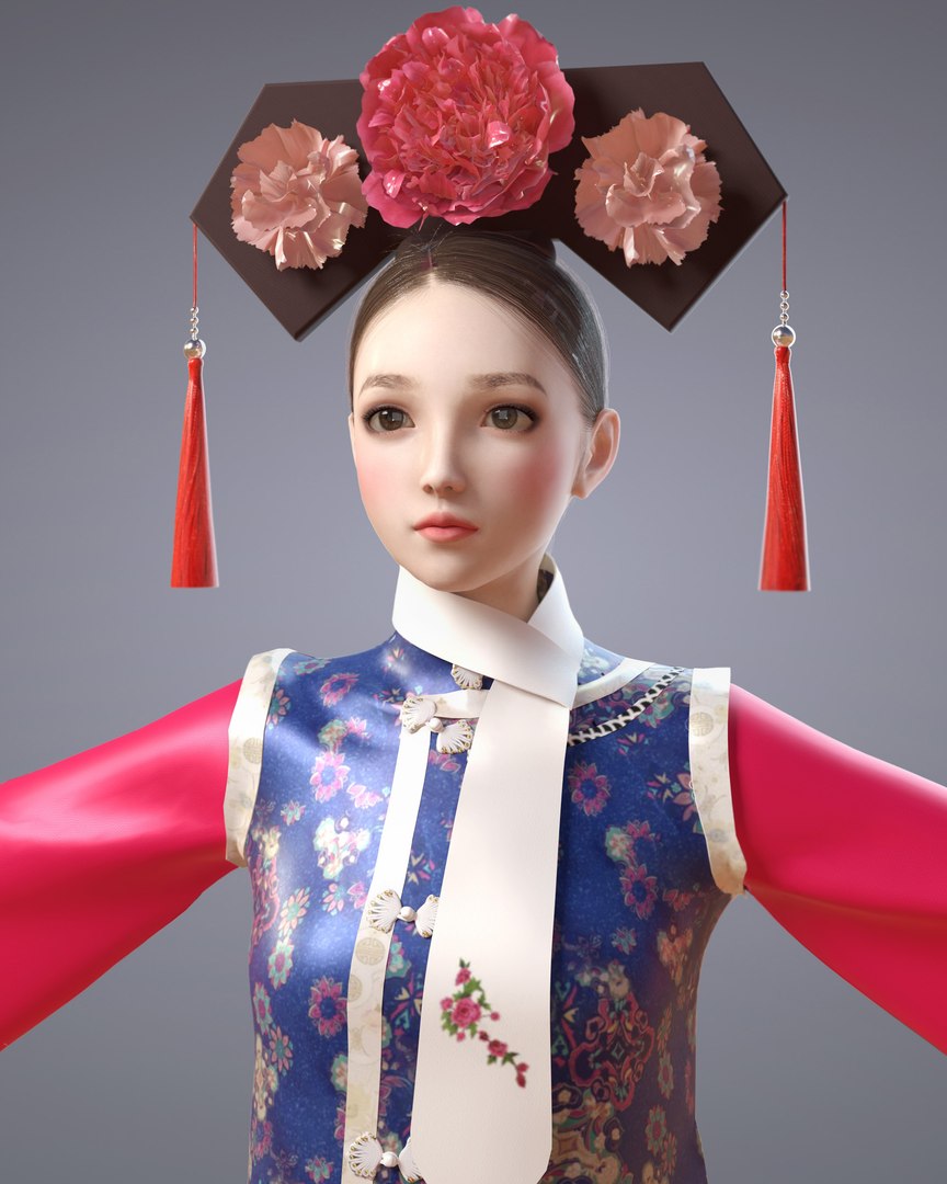 Girl Princess Qing Model - TurboSquid 1699820