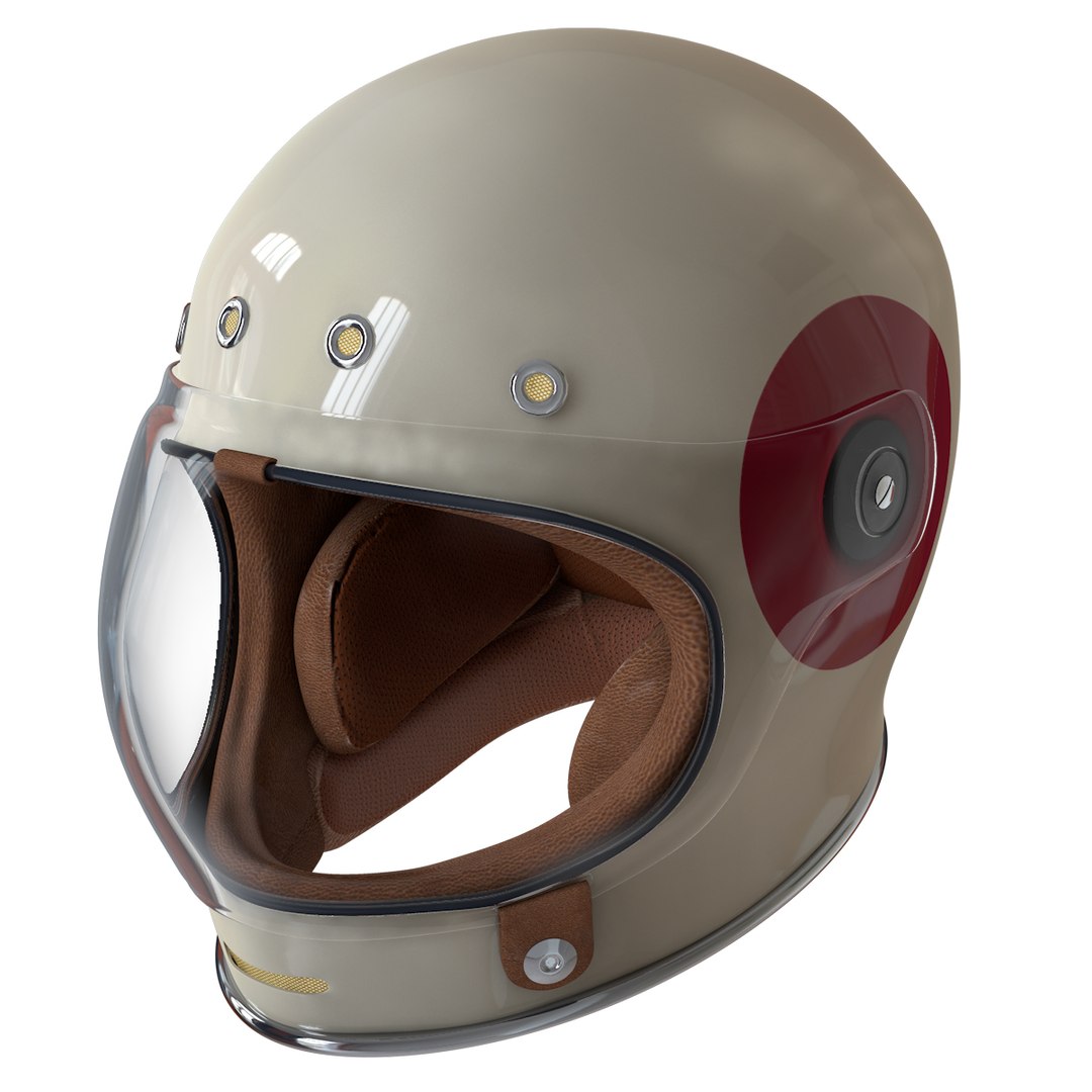 3d Model Vintage Motorcycle Helmet