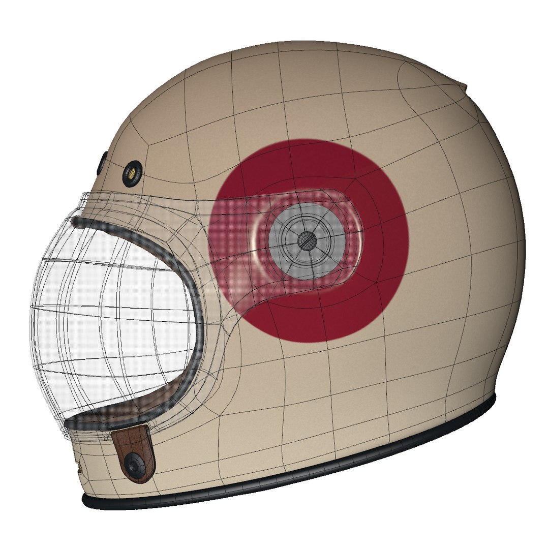3d Model Vintage Motorcycle Helmet