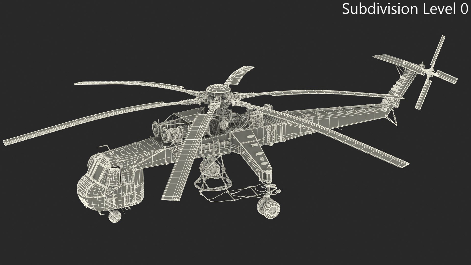 Sikorsky s-64 skycrane helicopter model - TurboSquid 1486456
