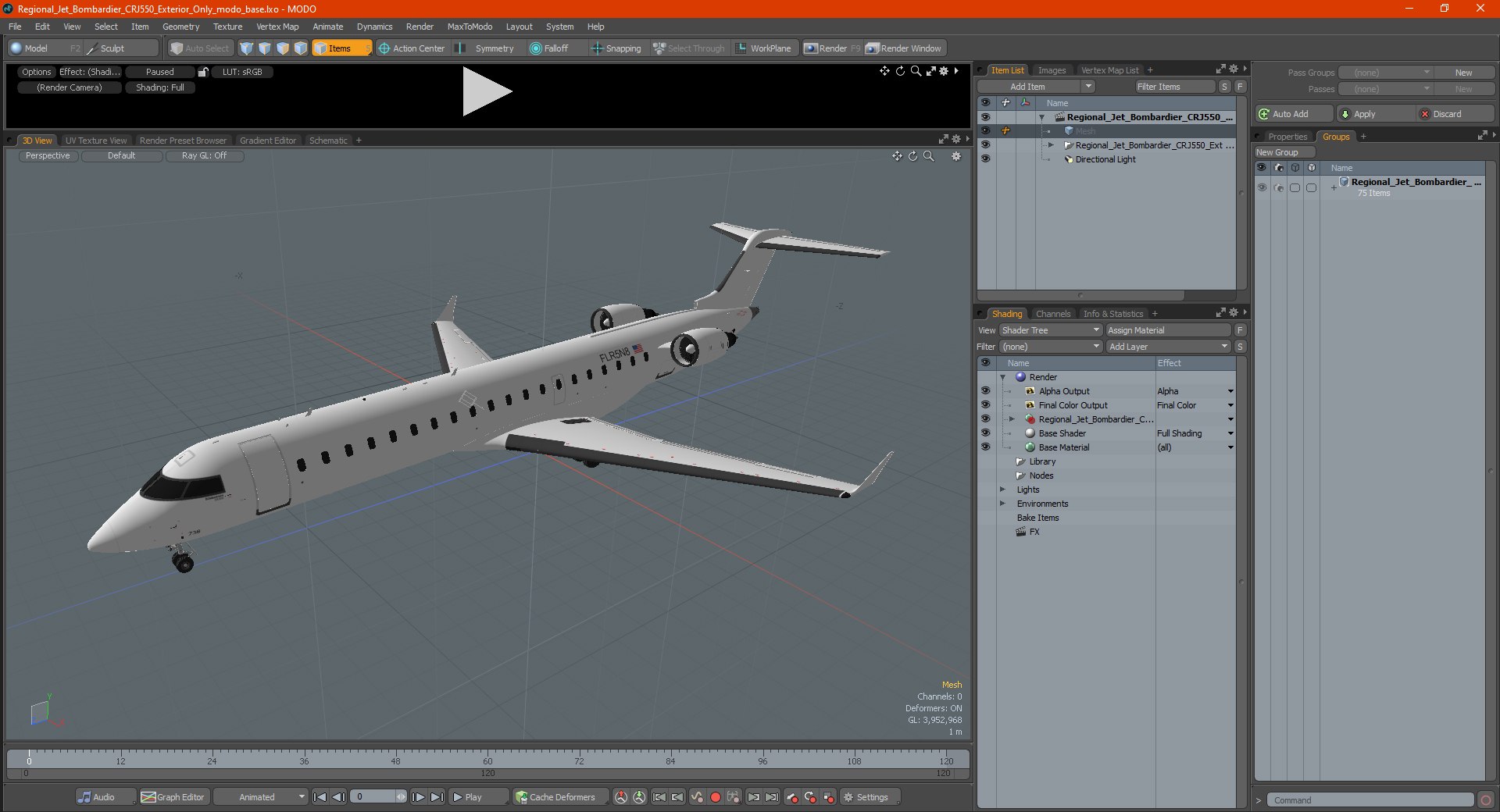3D Regional Jet Bombardier CRJ550 Exterior Only - TurboSquid 1877991