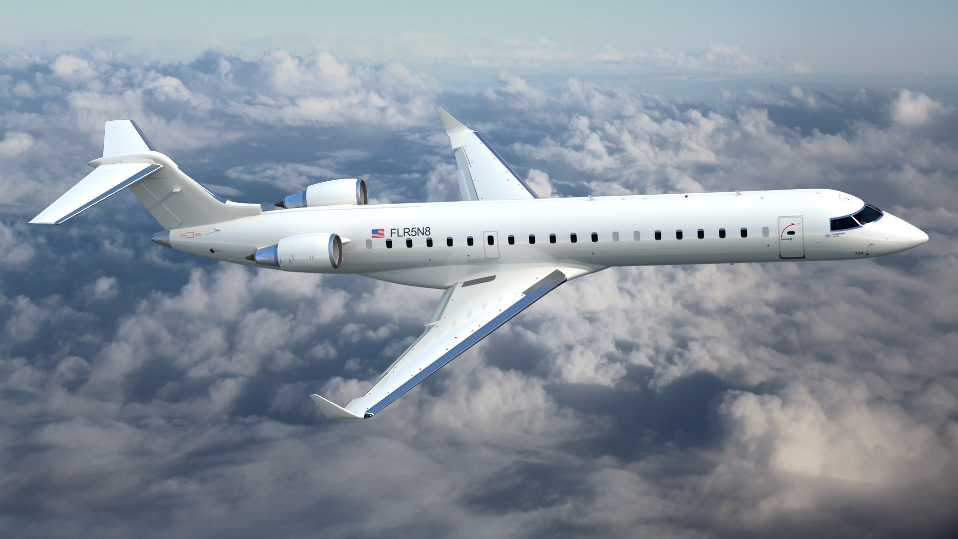 3D Regional Jet Bombardier CRJ550 Exterior Only - TurboSquid 1877991