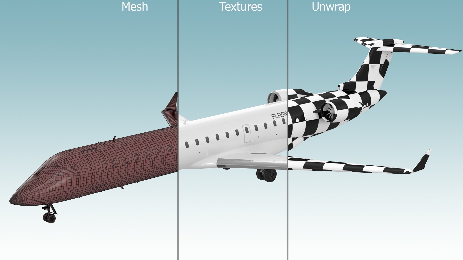 3D Regional Jet Bombardier CRJ550 Exterior Only - TurboSquid 1877991