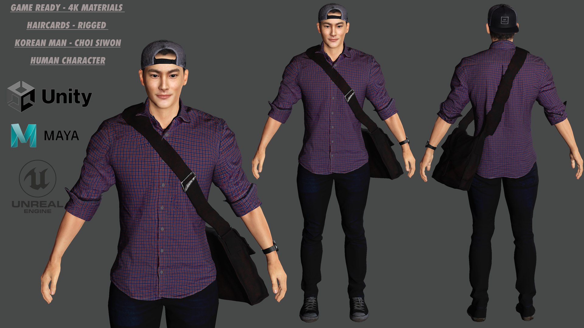 AAA 3D REALISTIC HUMAN MALE CHARACTER - ASIAN KOREAN MAN 02 3D Model ...