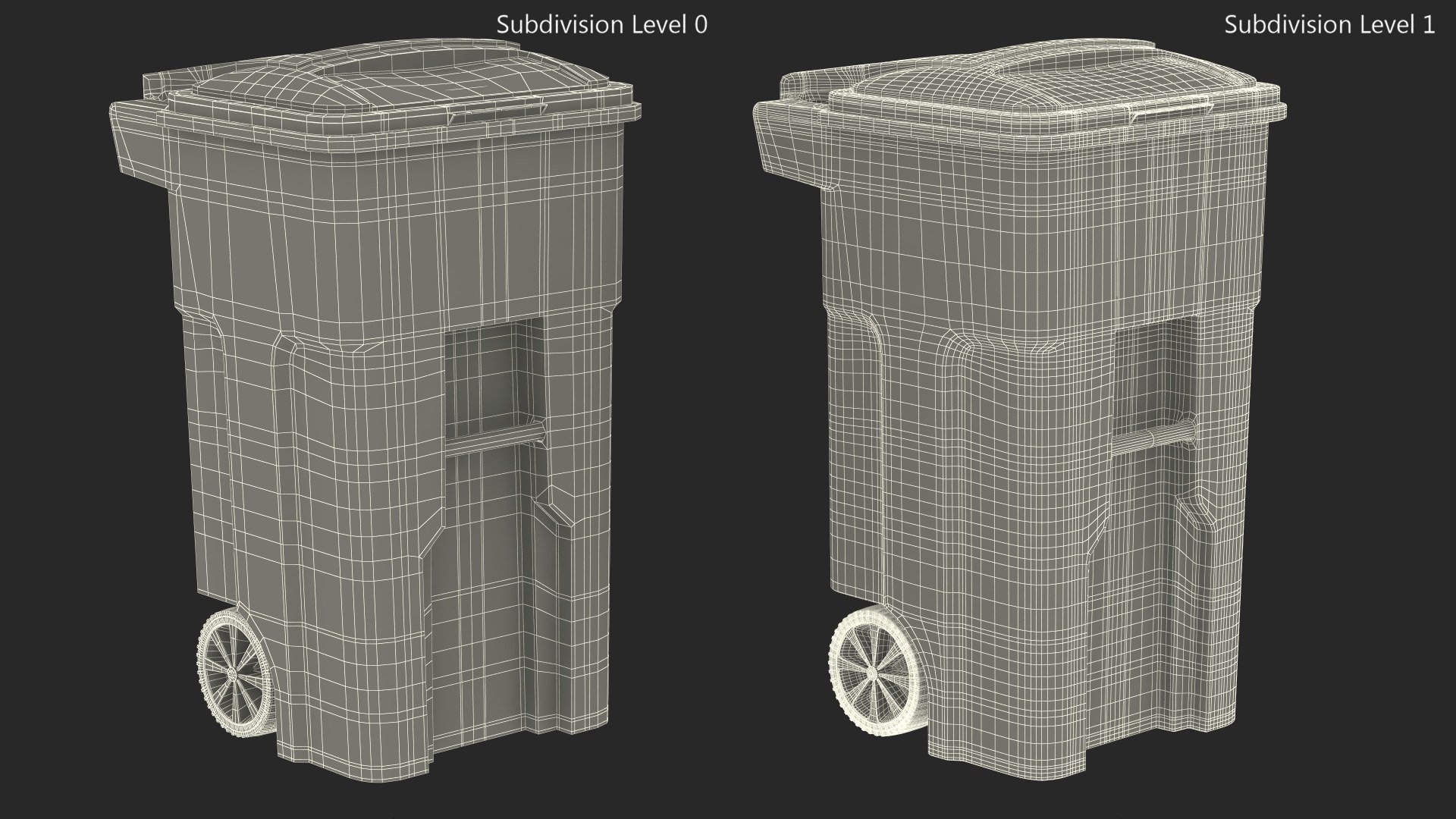 Waste Bin With Lid And Wheels Grey 3D - TurboSquid 2141010