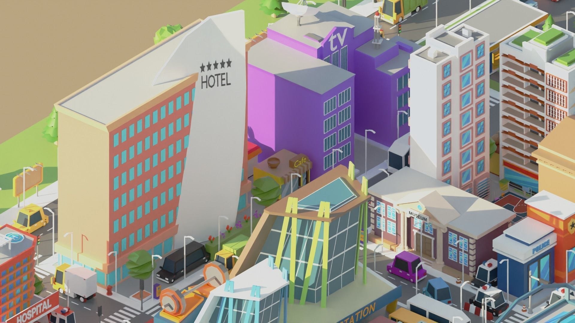 Simple Poly City 2 Low-poly 3D Model - TurboSquid 2265529