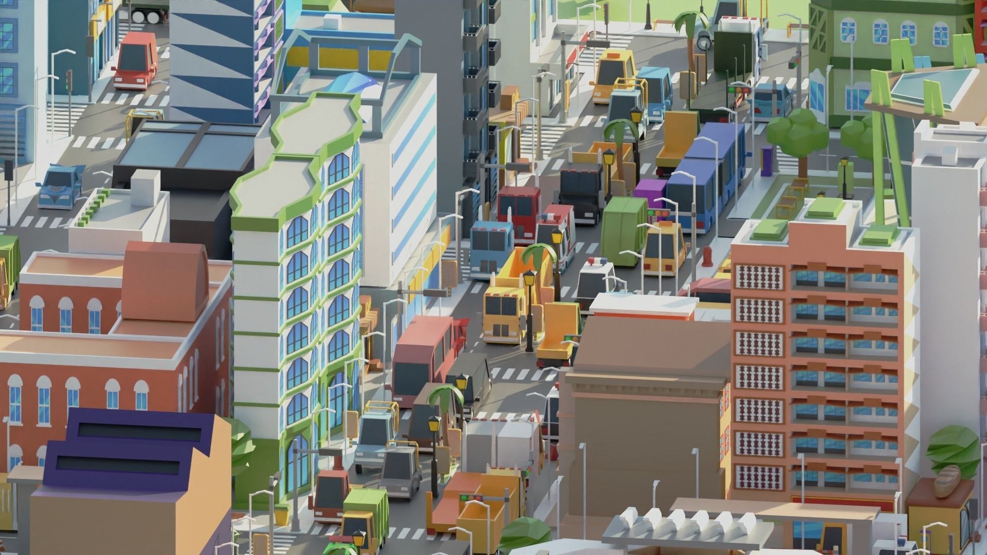 Simple Poly City 2 Low-poly 3D Model - TurboSquid 2265529