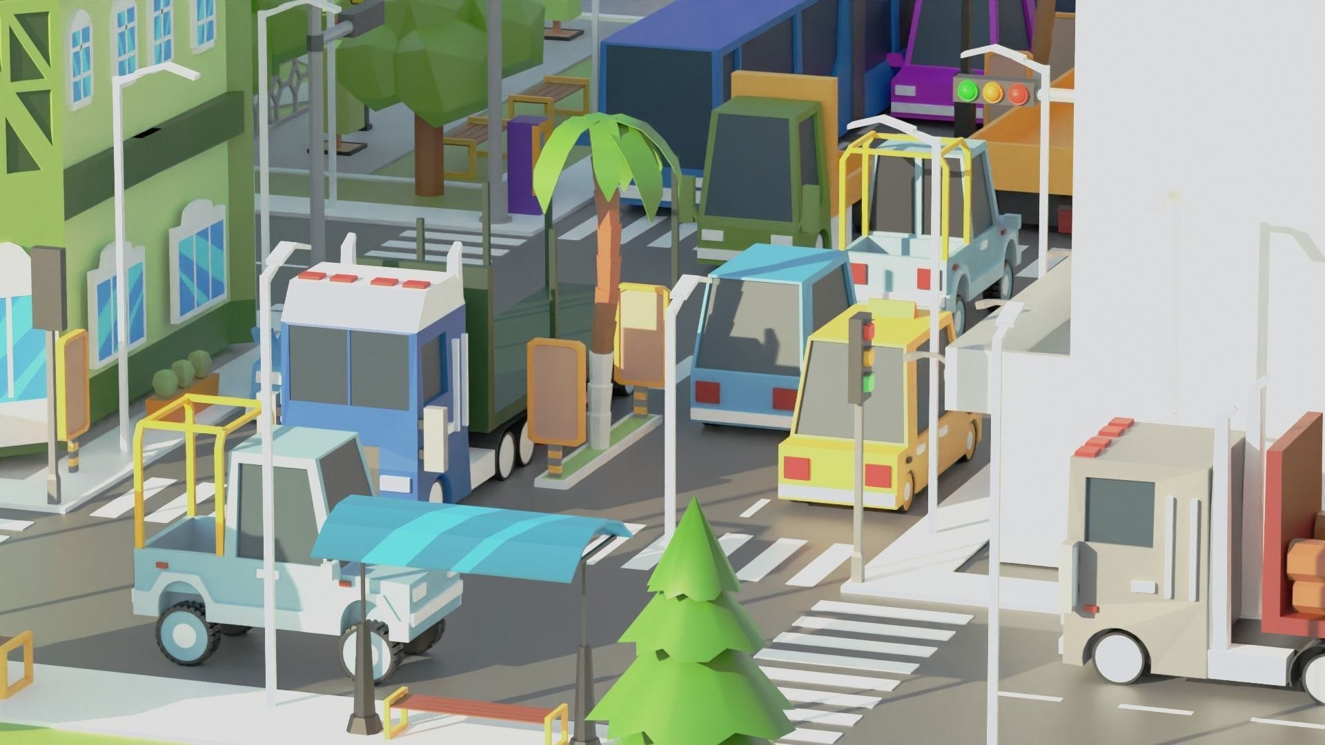 Simple Poly City 2 Low-poly 3D Model - TurboSquid 2265529