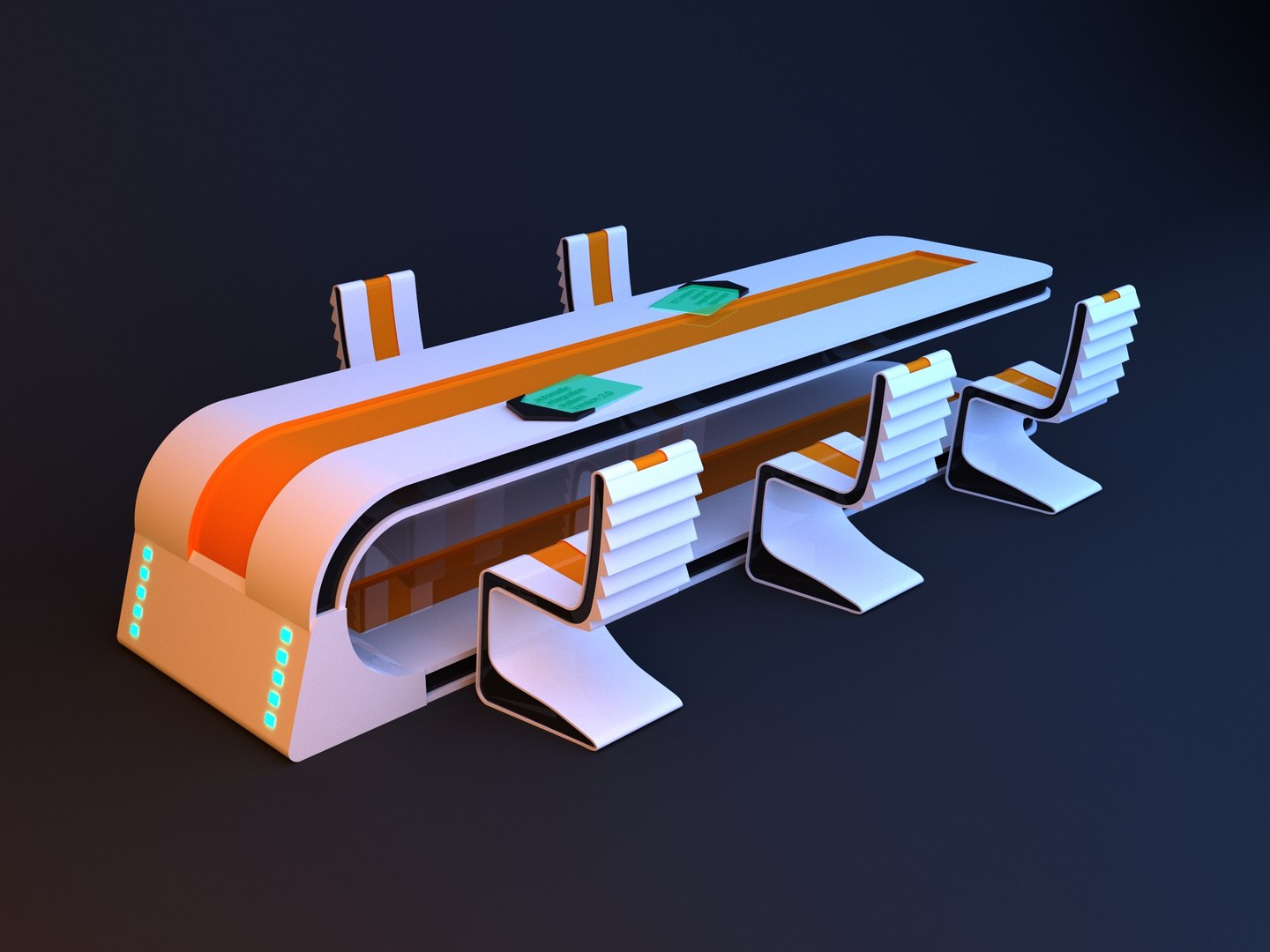 Sci-fi Conference Table 3D Model - TurboSquid 1918888