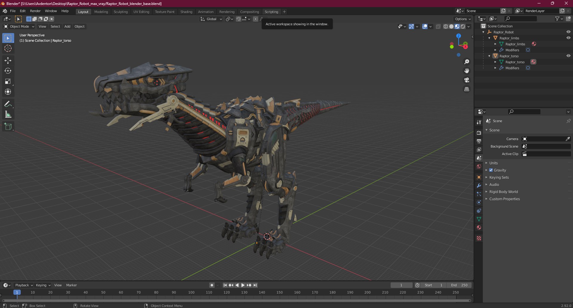 Raptor Robot 3D Model - TurboSquid 2236650