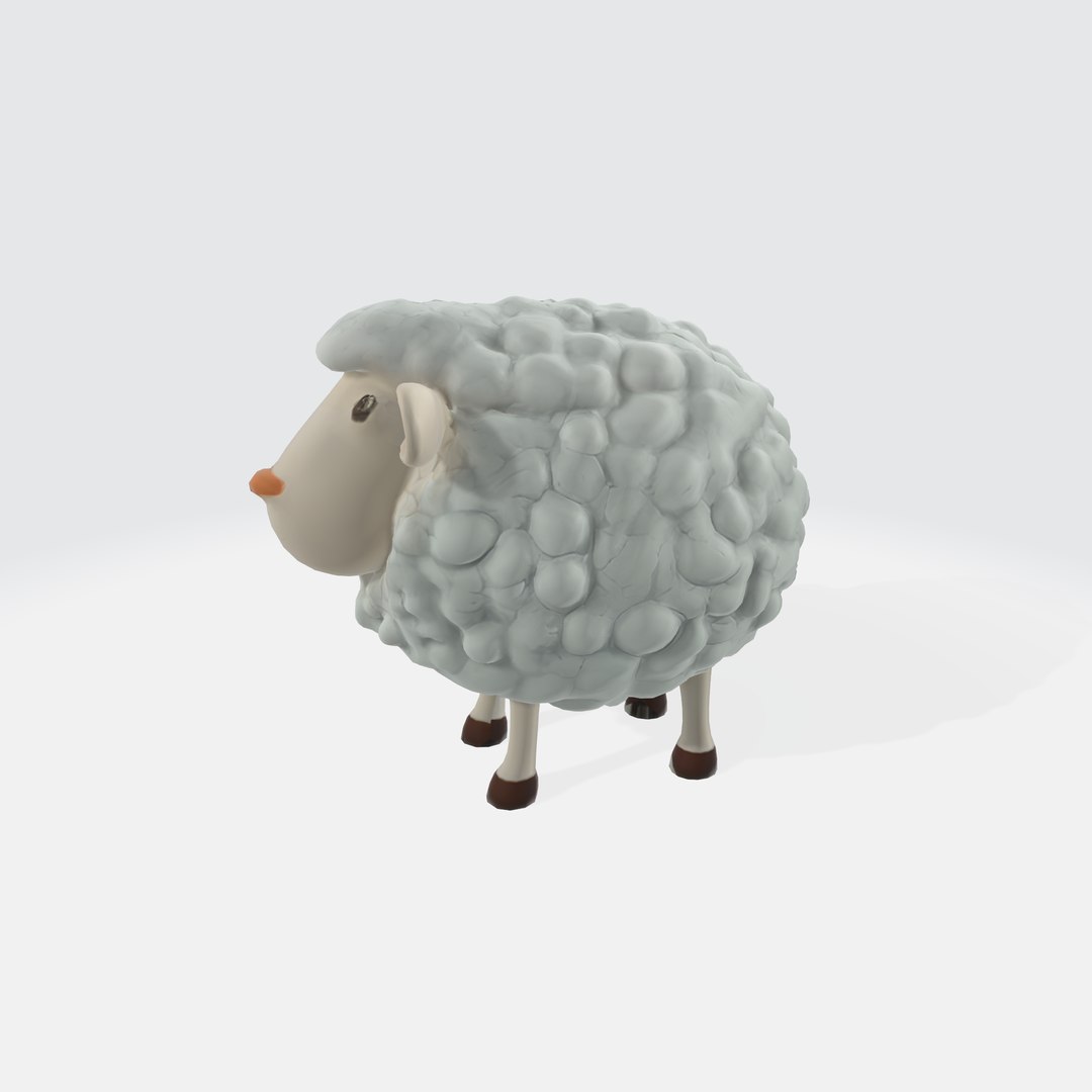 3D Model Charming Cartoon Sheep - TurboSquid 2275806