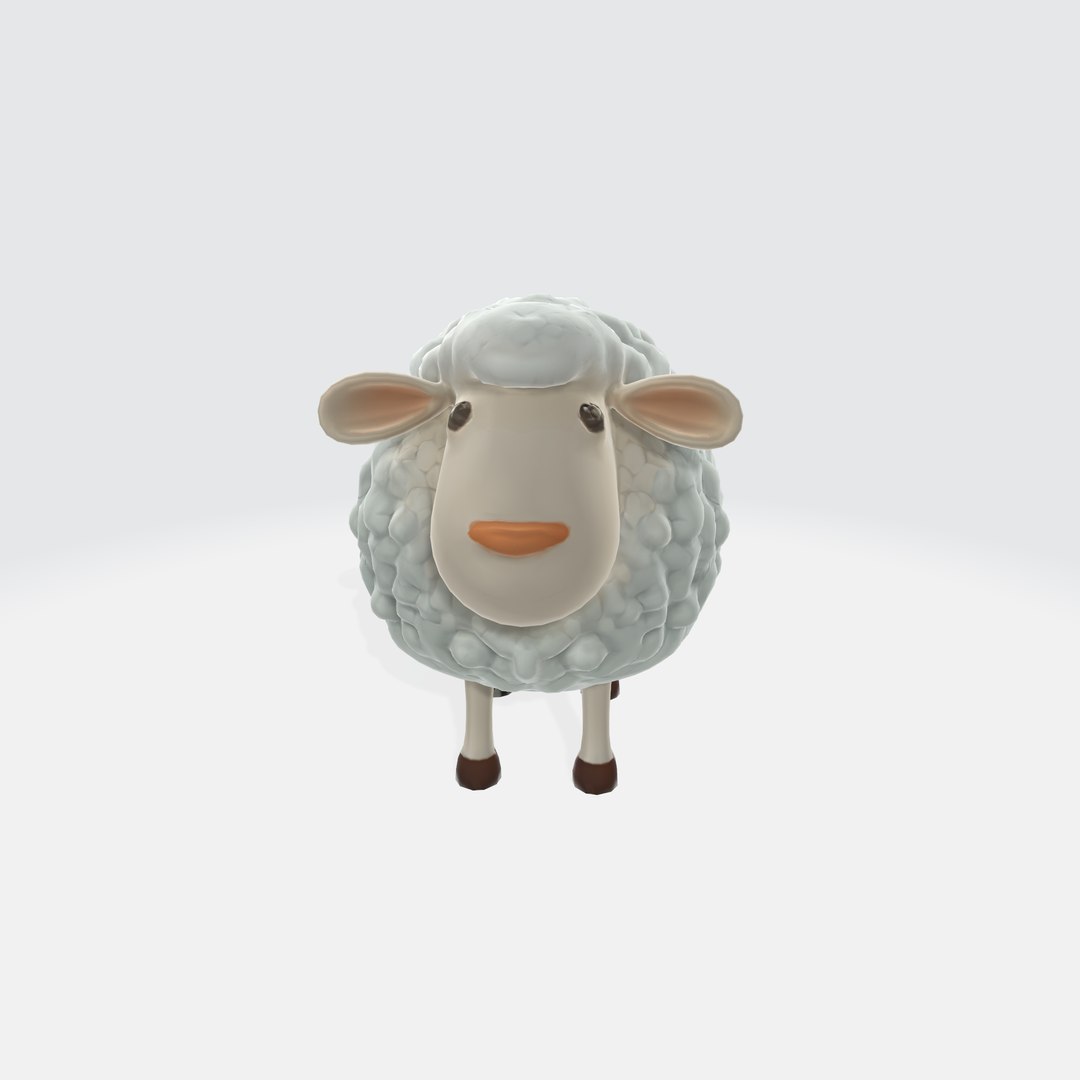 3D Model Charming Cartoon Sheep - TurboSquid 2275806