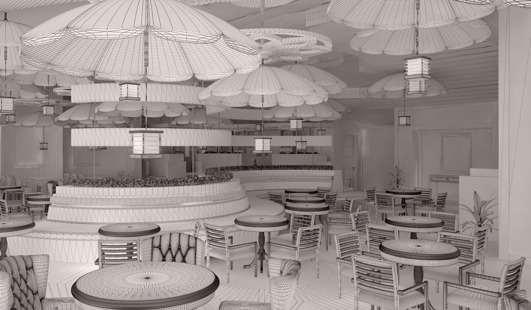 3d Model Cafe Interior