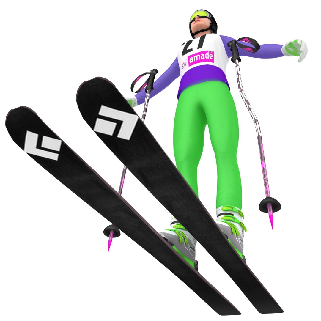 Female skier woman ski 3D model - TurboSquid 1319501