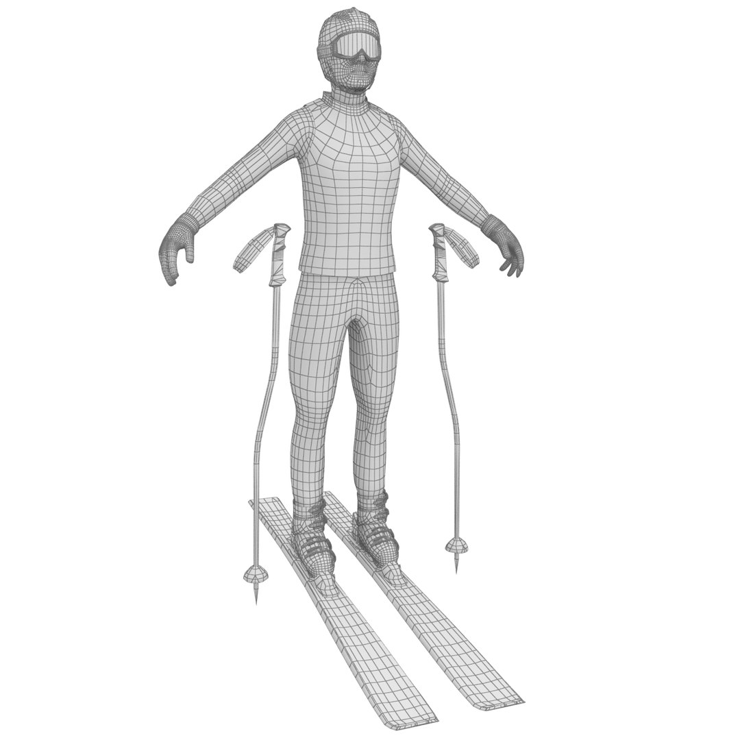Female skier woman ski 3D model - TurboSquid 1319501