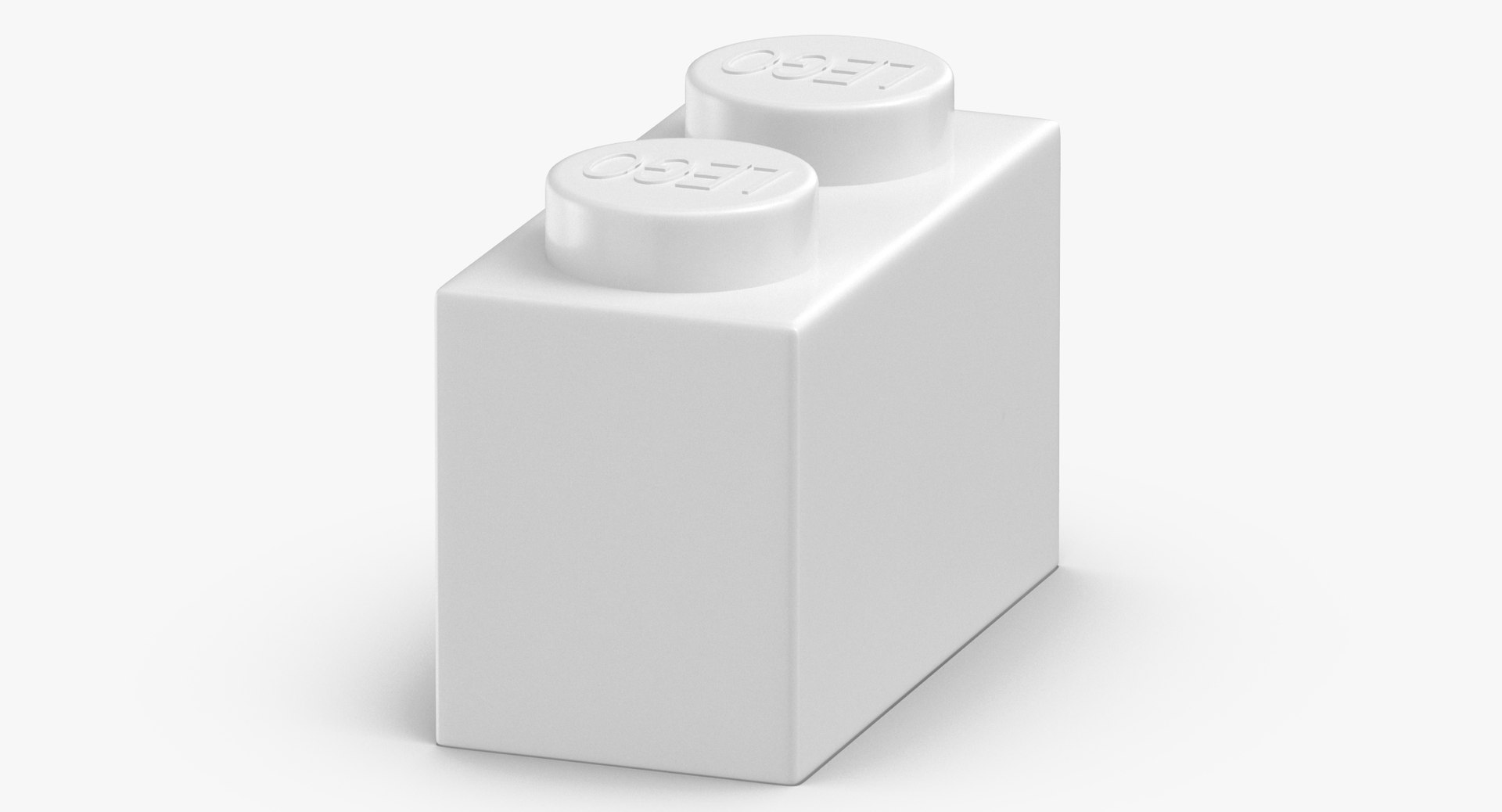 3D lego brick 1x2 white model - TurboSquid 1409530