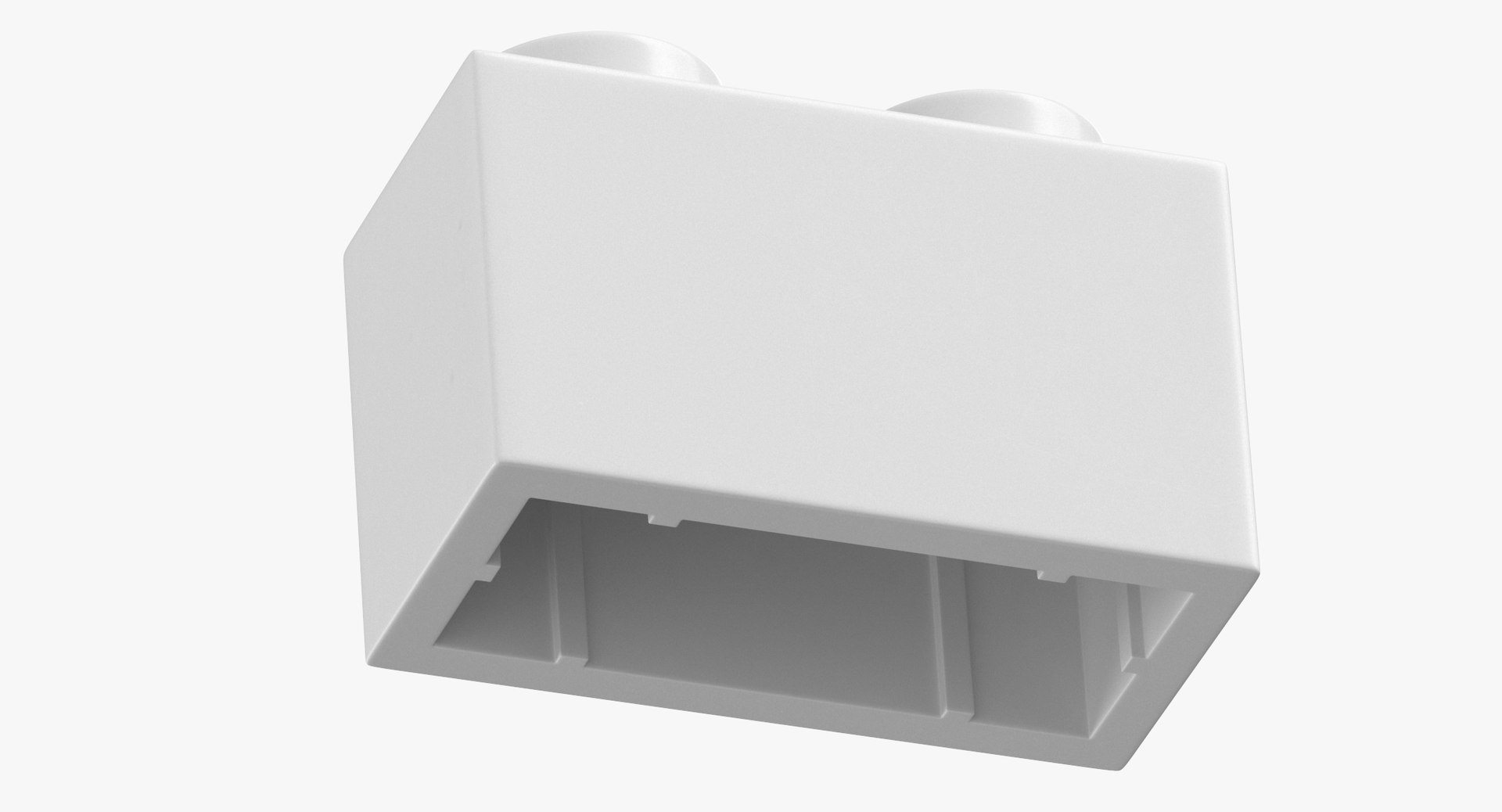 3D lego brick 1x2 white model - TurboSquid 1409530