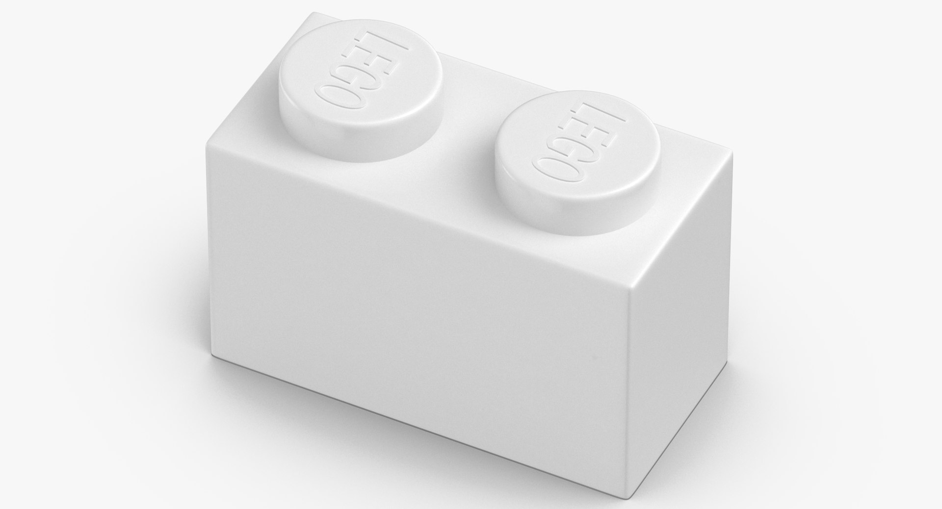 3D lego brick 1x2 white model - TurboSquid 1409530