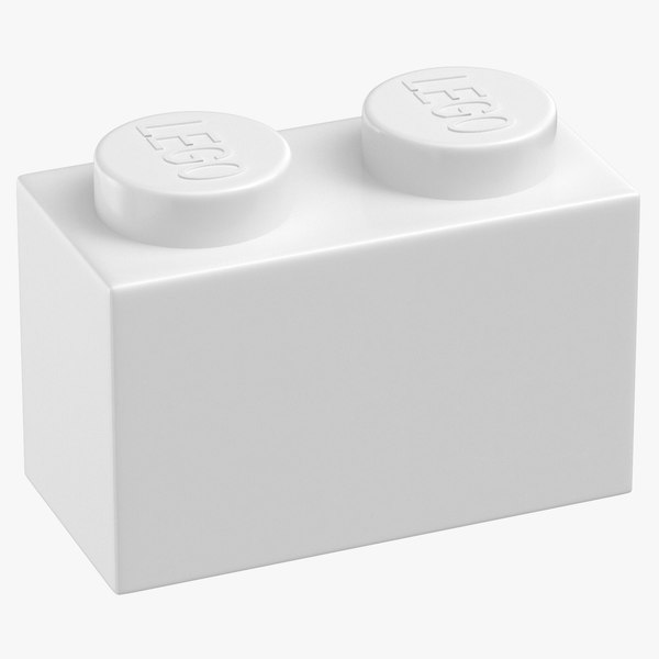 3D lego brick 1x2 white model - TurboSquid 1409530